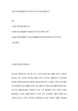 소비자 심리에 영향을 주는 트랜드 조사 ) 마이크로 인플루언서-1페이지