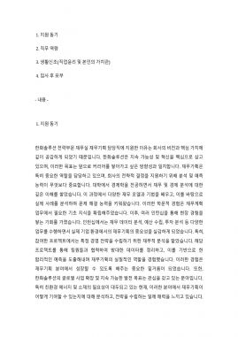 한화솔루션_전략부문 재무실_재무기획 담당_최종 합격 자기소개서-1페이지