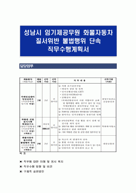 성남시 임기제공무원 화물자동차 질서위반 불법행위 단속 직무수행계획서-1페이지