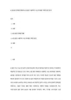 K팝 음반 판매량 현황과 K팝 음반 수출액이 사상 최대를 기록한 원인 분석-1페이지