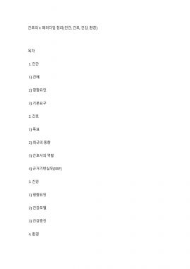 간호의 4패러다임 정리(인간, 간호, 건강, 환경)-1페이지