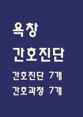 [욕창 간호진단] 욕창 간호진단 간호과정 케이스 (욕창 간호진단7개,간호과정7개)-1페이지