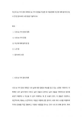 자신의 50가지 꿈의 목록과 50가지 장점을 작성한 후 이를 통해 자신에 대해 알게 된 점, 느낀 점, 앞으로의 소망 등을 기술하시오. (1)-1페이지