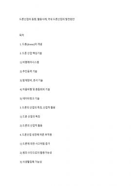 드론산업의 동향, 활용사례, 국내 드론산업의 발전방안-1페이지