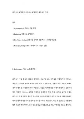 비즈니스 모델 환경,비즈니스 모델 평가,블루오션 전략-1페이지