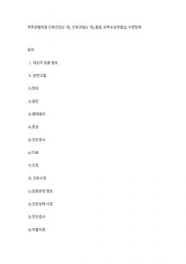 척추관협착증 간호진단(5개), 간호과정(3개)_통증, 피부손상위험성, 수면장애-1페이지