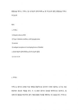 종합실습 케이스, 카덱스, 팀 내 대상자 문제 목록 list 및 우선순위 결정, 종합실습 카덱스 우선순위-1페이지