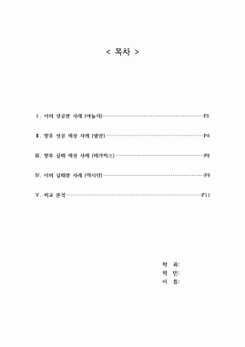 국내 기업 성공-실패사례 비교분석-1페이지