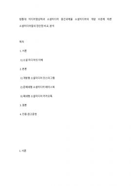 방통대 미디어영상학과 소셜미디어 중간과제물 소셜미디어의 개방 수준에 따른 소셜미디어들의 장단점 비교, 분석-1페이지