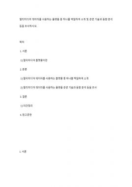 멀티미디어 데이터를 사용하는 플랫폼 중 하나를 택일하여 소개 및 관련 기술과 동향 분석 등을 조사하시오.-1페이지