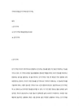 기억의 과정(단기기억과 장기기억)-1페이지