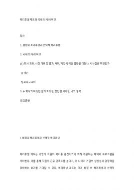 복리후생 제도와 국내 외 사례 비교-1페이지