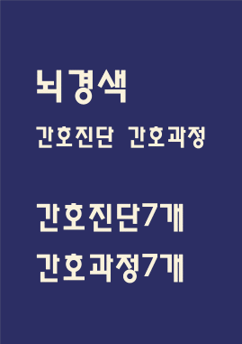 [뇌경색 간호진단] 뇌경색 간호진단 간호과정 케이스 (뇌경색 간호진단7개,간호과정7개)-1페이지