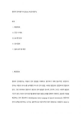 영유아 언어평가서 (SELSI, 비공식평가)-1페이지