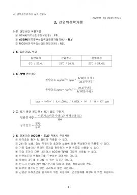 산업위생관리기사 필기 요점정리-1페이지