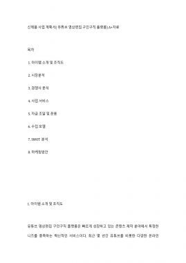 신제품 사업 계획서( 유튜브 영상편집 구인구직 플랫폼) A+자료-1페이지