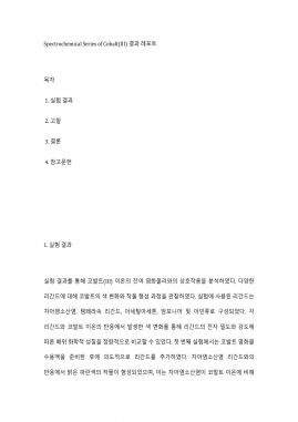 Spectrochemical Series of Cobalt(III) 결과 레포트-1페이지