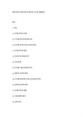 정보격차(디지털 격차)의 원인과 시사점, 해결방안-1페이지