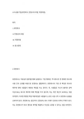 소수공동기업(유한회사, 민법사의 조합, 익명조합)-1페이지