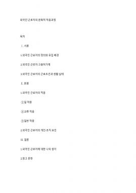 외국인 근로자의 문화적 적응과정-1페이지