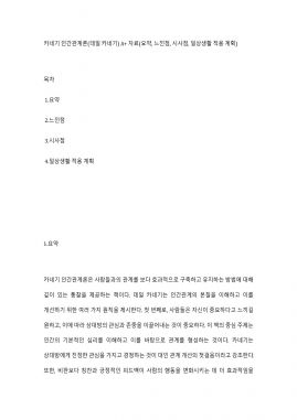 카네기 인간관계론(데일 카네기) A+ 자료(요약, 느낀점, 시사점, 일상생활 적용 계획)-1페이지