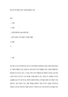 중국 전기차 업체가 한국 시장에 진출하는 이유-1페이지