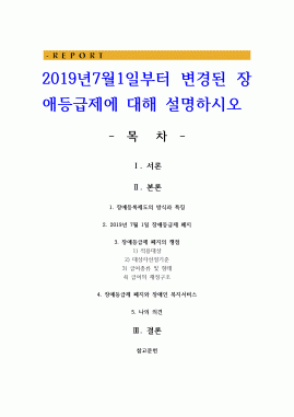 2019년7월1일부터 변경된 장애등급제에 대해 설명하시오-1페이지