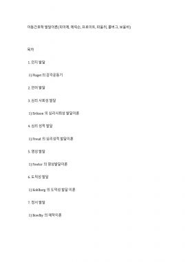 아동간호학 발달이론(피아제, 에릭슨, 프로이트, 파울러, 콜버그, 보울비)-1페이지