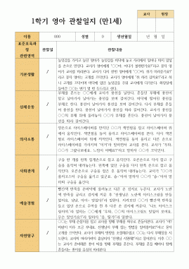 만 1세 1학기 3-8월 영아관찰일지 10명-1페이지