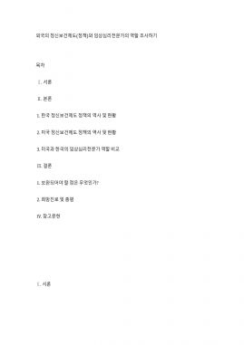 외국의 정신보건제도(정책)와 임상심리전문가의 역할 조사하기 (3)-1페이지