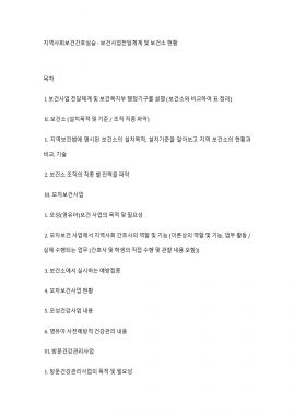 지역사회보건간호실습 - 보건사업전달체계 및 보건소 현황-1페이지