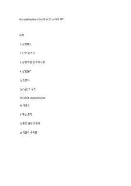 Recrystallization of CoCl2 6H2O in DMF 예비-1페이지