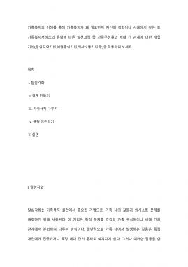 가족복지의 이해를 통해 가족복지가 왜 필요한지 자신의 경험이나 사례에서 찾은 후 가족복지서비스의 유형에 따른 실천과정 중 가족구성원과 세대 간 관계에 대한 개입 기법(탈삼각화기법,해결중심기법,의사소통기법 등)을 적용하여 보세요-1페이지