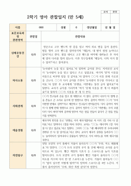 만 5세 21명 2학기 관찰일지9-2월-1페이지