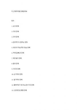 각 신체부위별 장해분류표-1페이지