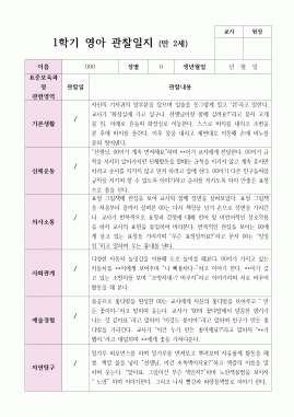 만2세 1학기 2학기 10명 관찰일지-1페이지