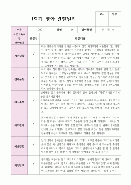 만1세 1학기 2학기 영아 관찰일지  10명-1페이지