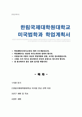 한림국제대학원대학교 미국법학과 학업계획서-1페이지