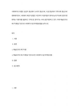 사회복지의 흐름은 공급자 중심에서 소비자 중심으로, 시설 중심에서 지역사회 중심으로 변화해가면서, 사회복지 제공기관들은 이전까지 이용자들이 맞아오는데 익숙해 있었다면 현재는 이용자를 발굴하고 지역으로 찾아가는 서비스를 제공하고 있다. 이에 매슬로우의 욕구이론을 기반으로 사회복지시설 마케팅방법을 논하시오.-1페이지