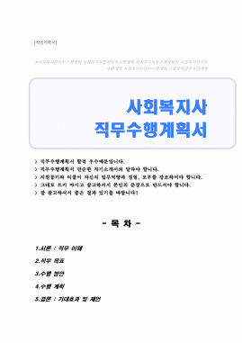 종합사회복지관 사회복지사 직무수행계획서-1페이지