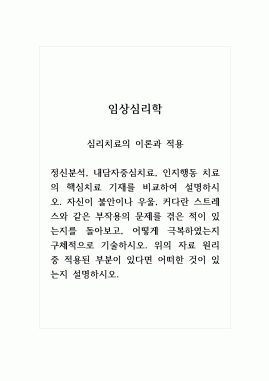 임상심리학_심리치료의 이론과 적용-1페이지