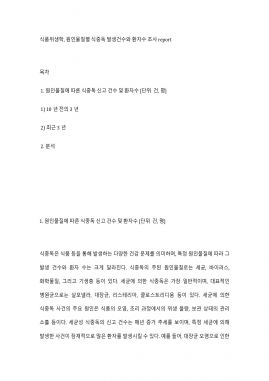 식품위생학, 원인물질별 식중독 발생건수와  환자수 조사 report-1페이지