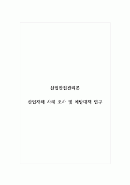 산업안전관리론_산업재해 사례 조사 및 예방대책 연구-1페이지