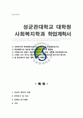 성균관대학교 일반대학원 사회복지학과 사회복지대학원 학업계획서-1페이지