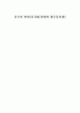 중국이 뛴다(중국EC산업의 왕수퉁사장)-1페이지