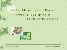 매실주 중국시장진출 전략-1페이지