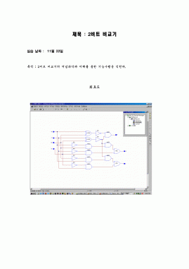 디지털시스템 2비트비교기,비트,4비트 슬라이스, MOD5,12카운터-1페이지