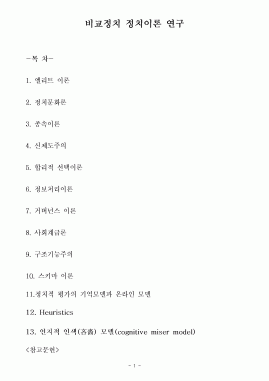 비교정치 정치이론 연구-1페이지