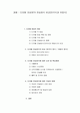 디지털 전송방식 비교(미국식/유럽식)-1페이지