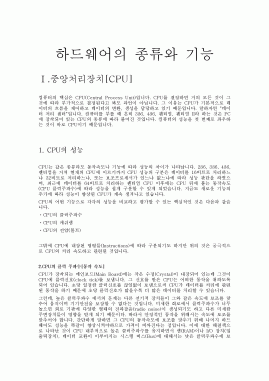 [전산학개론]PC의 구성요소와 기능(하드웨어의 종류와 기능)-1페이지